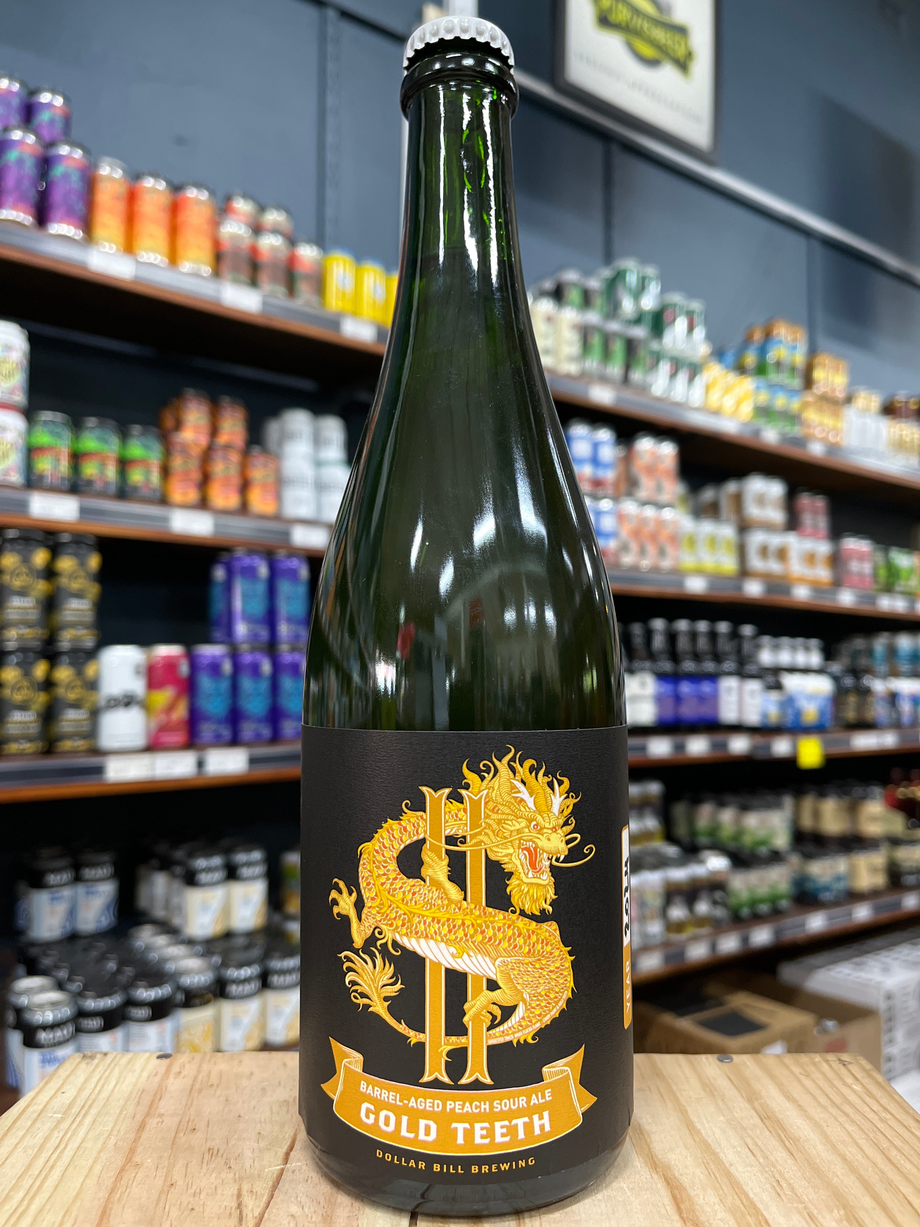 Dollar Bill 2024 Gold Teeth Clingstone Peach Sour 750ml – Purvis Beer